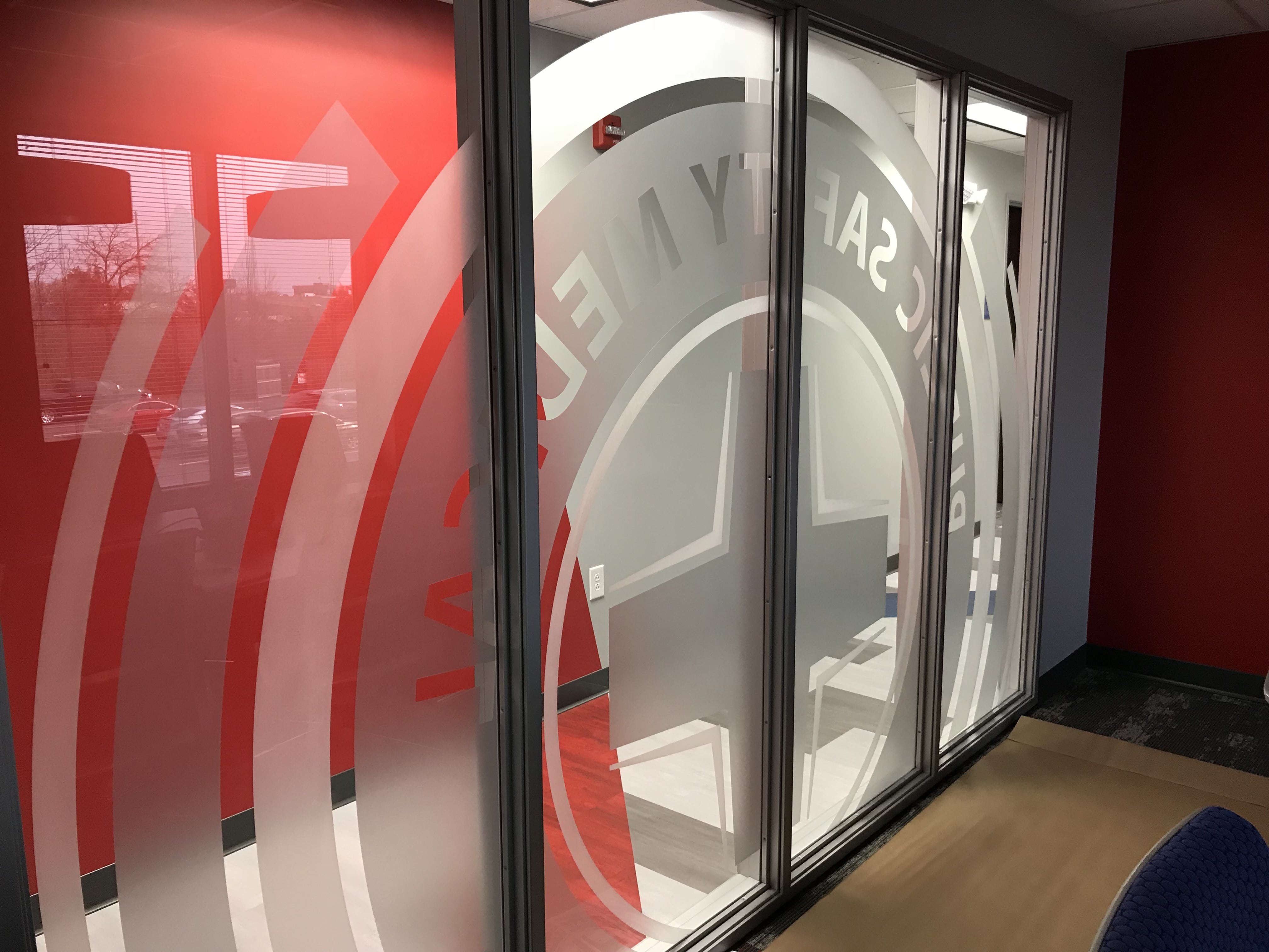Custom Corporate Window Frosting Designs in Indianapolis