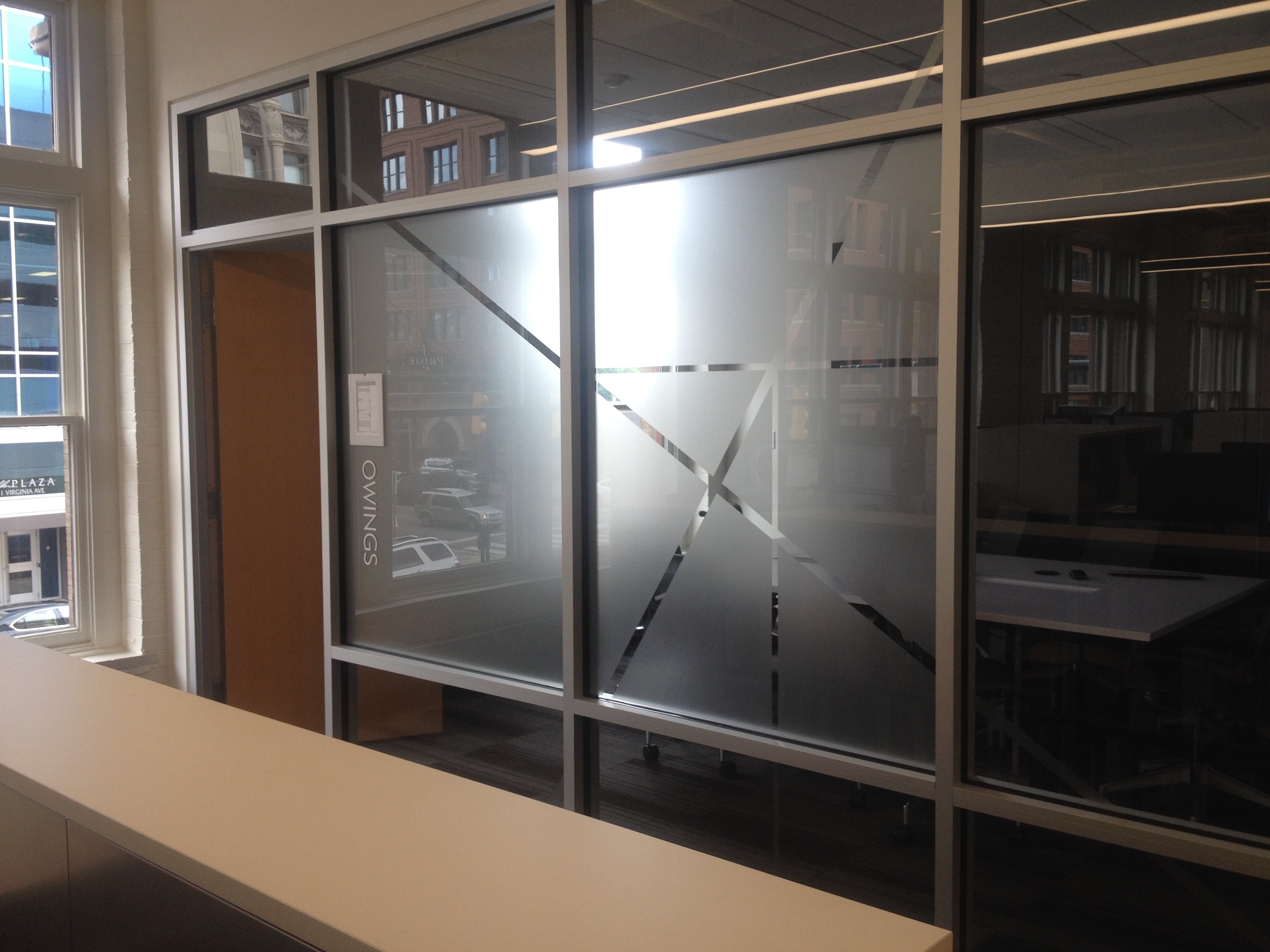 Custom Corporate Window Frosting Designs in Indianapolis